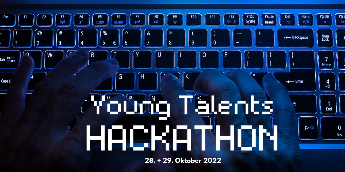 Young Talents Hackathon 2022 mit zwei Leuchter Youngsters